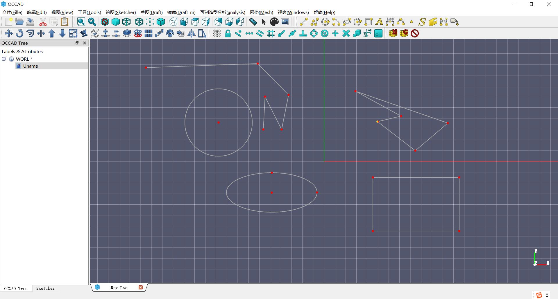 初探OSG+OpenCascade（简称：OCC）在QT上的实践之绘制草图探索_osg occt-CSDN博客