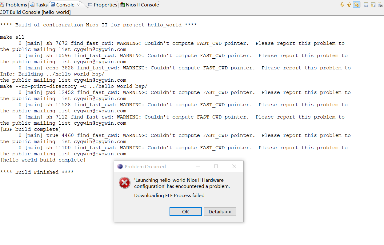 实战篇：nios ii hello_world项目编译错误汇总_nios2 couldn't compute fast cwd pointer .-CSDN博客