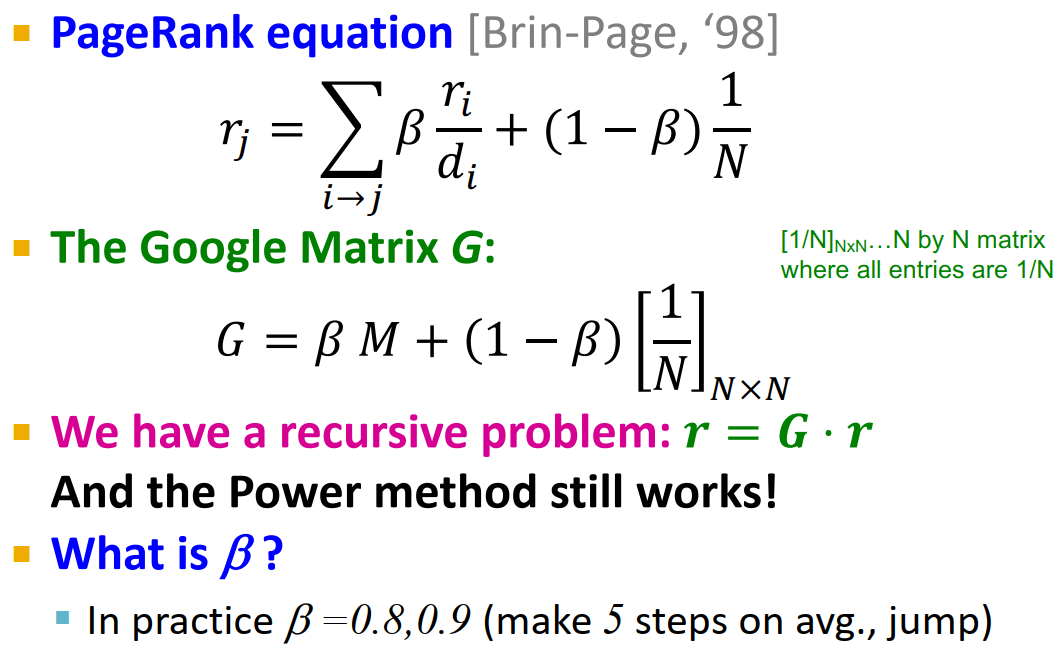 cs224w（图机器学习）2021冬季课程学习笔记4 Link Analysis: PageRank (Graph as Matrix)_link analysis算法-CSDN博客