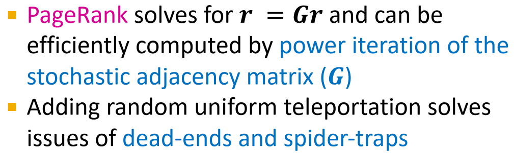cs224w（图机器学习）2021冬季课程学习笔记4 Link Analysis: PageRank (Graph as Matrix)_link analysis算法-CSDN博客