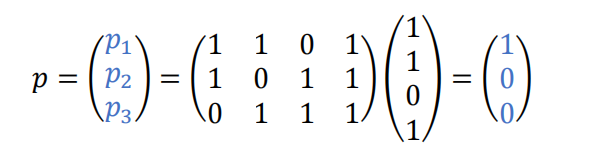 海明码（Hamming Code）：基于矩阵思路的一些理解_python 利用7位奇偶校验矩阵将4位码转化为7位码 海明码-CSDN博客