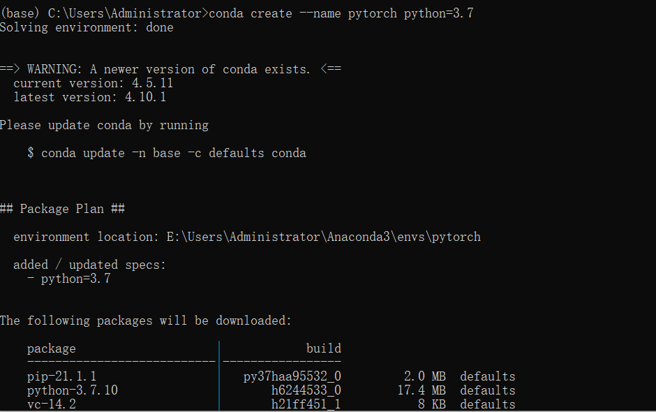 解决anaconda无法创建虚拟环境问题_conda create --name pytorch solving environment: d-CSDN博客