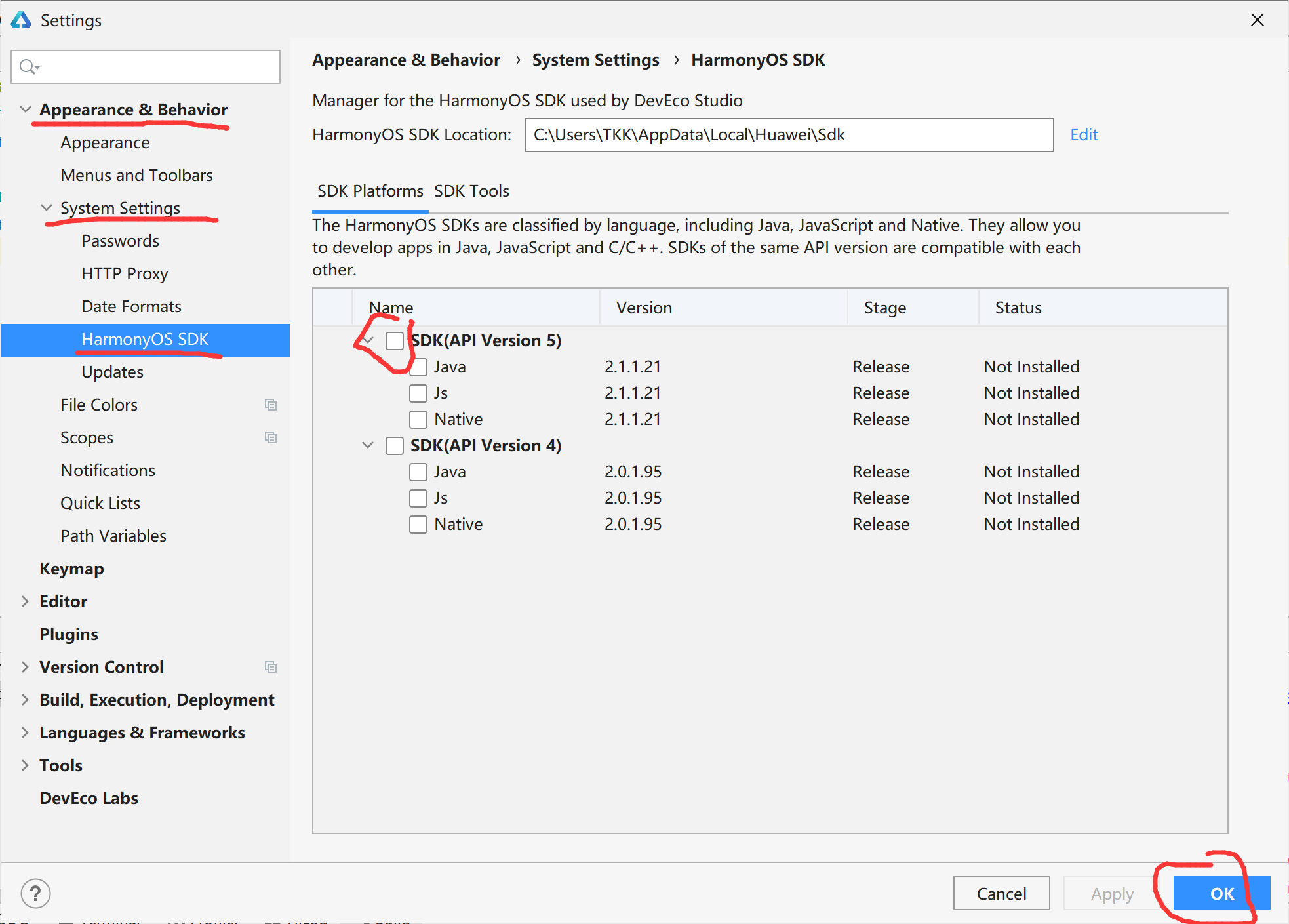 鸿蒙HarmonyOS - DevEco Studio - Unable to download the HarmonyOS SDK SDK无法安装_unable to download ...
