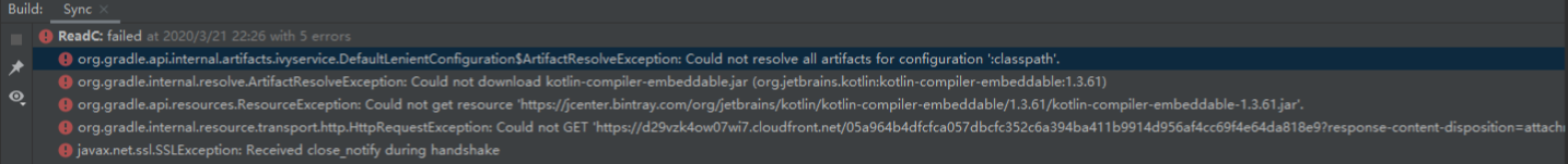 Caused by: org.gradle.api.resources.ResourceException: Could not get resource ‘https://maven ...