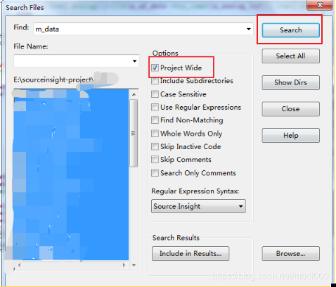 Source Insight4.0的在整个工程中查找内容_source insight 搜索整个工程-CSDN博客