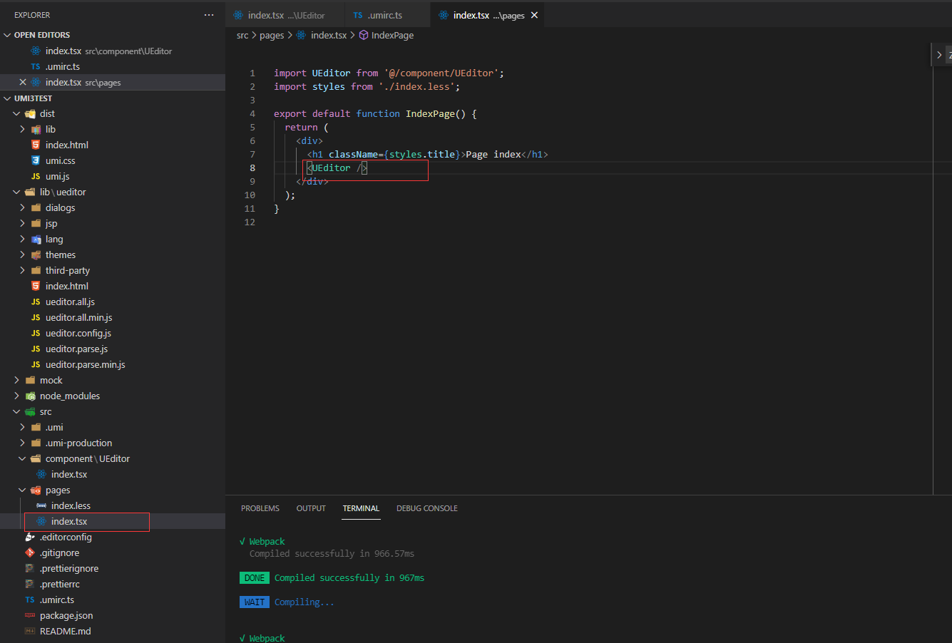 在 Umi3 中配置 UEditor_umi3 ueditor-CSDN博客