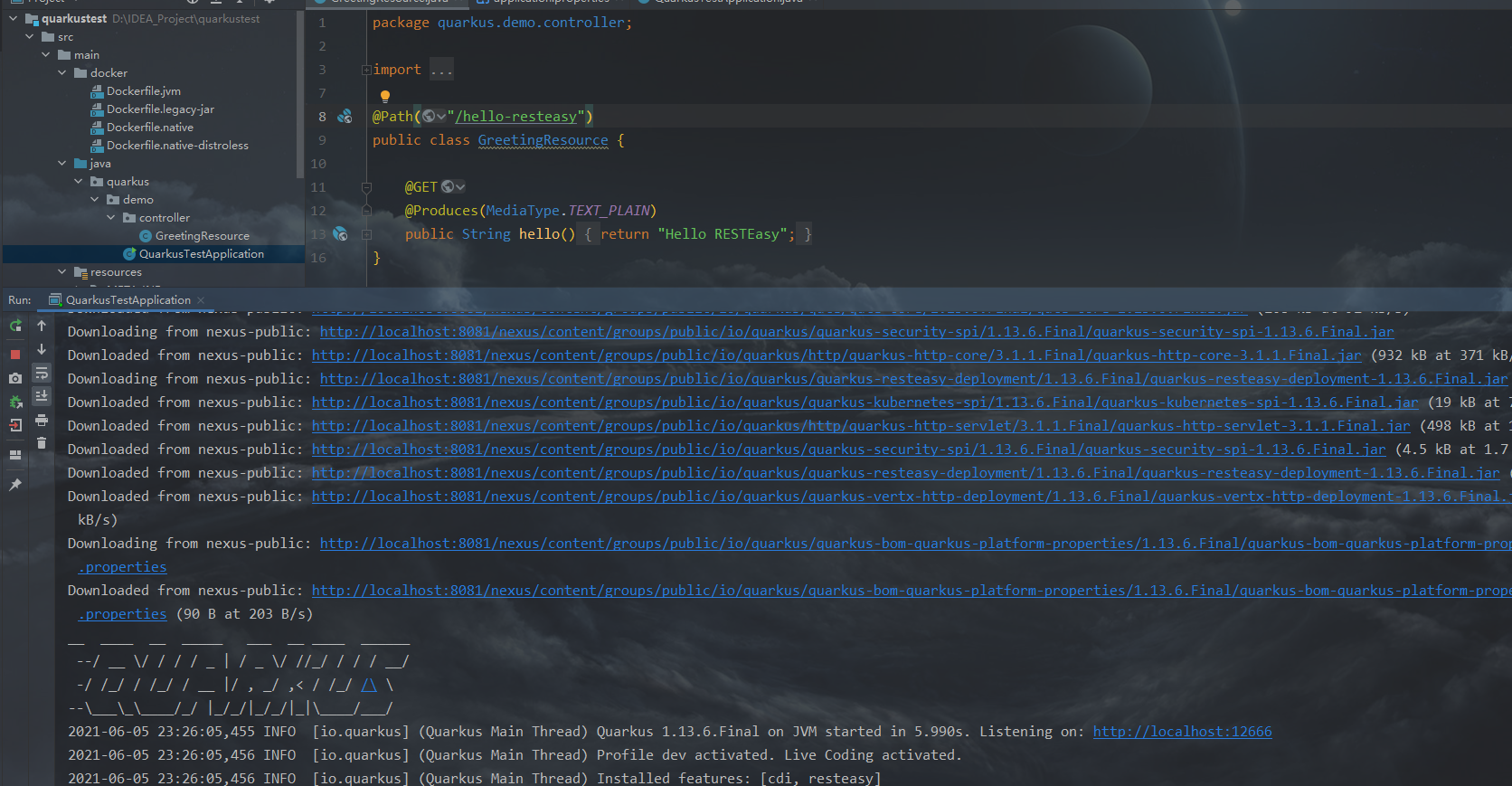 Quarkus框架一构建项目并启动_quarkus启动流程-CSDN博客