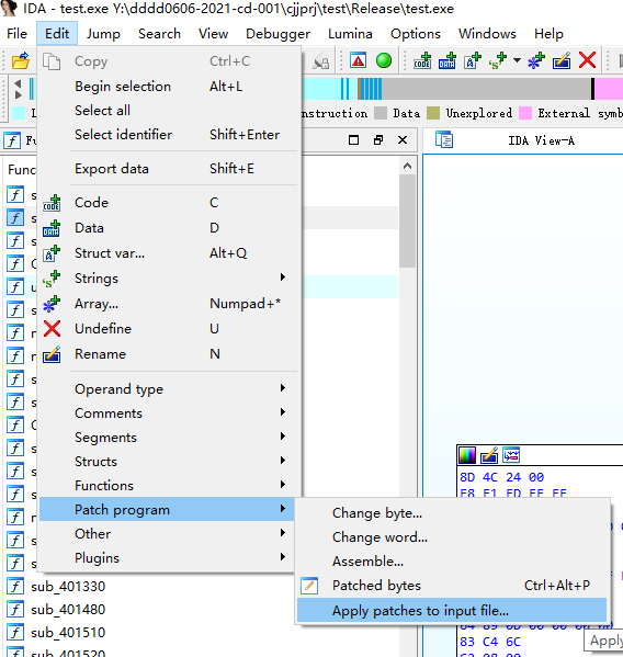 初次尝试使用IDAPro修改程序控制流程_iad pro exe程序内容修改-CSDN博客