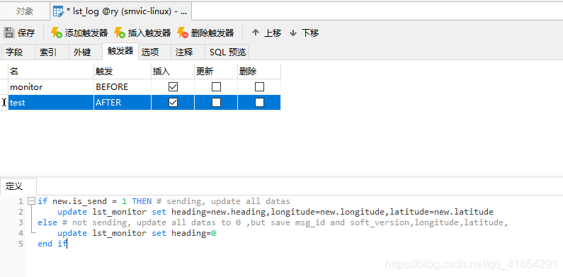 Navicat 创建mysql触发器navicat Mysql 触发器 Csdn博客