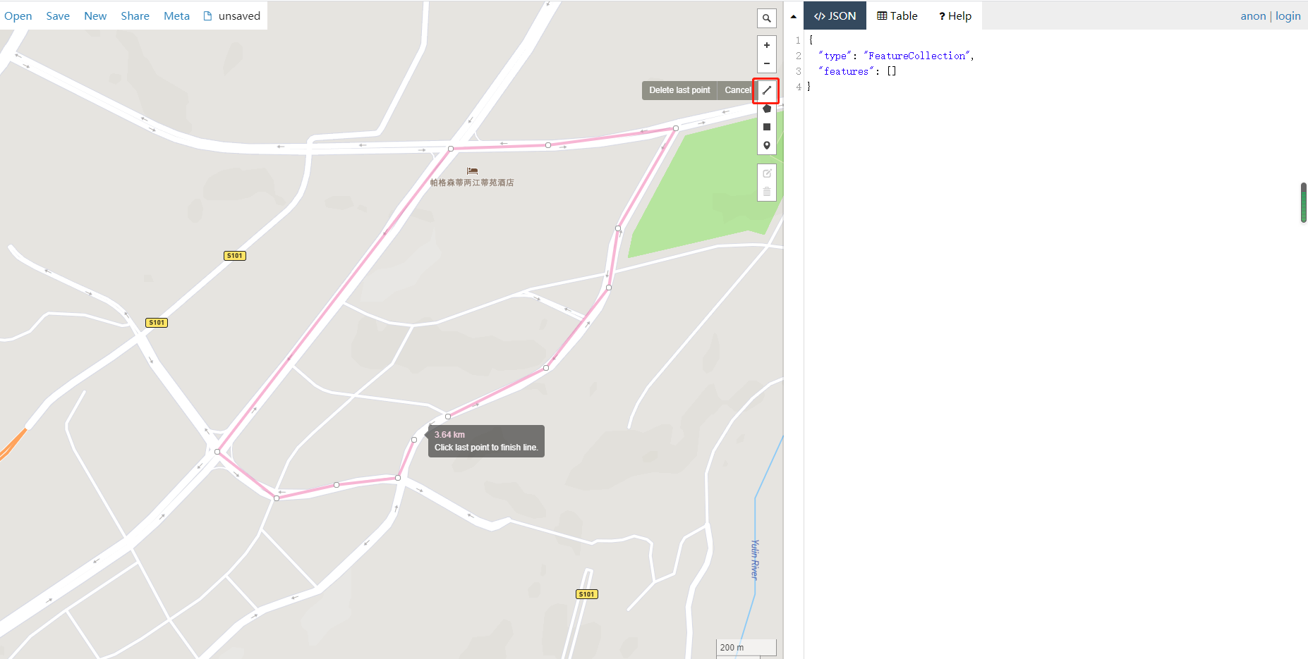 路线坐标绘制(满足GeoJson规范定义的type为MultiLineString的Geometry对象的coordinates部分 ...