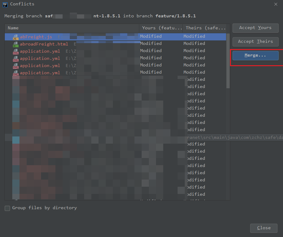 IDEA中merge分支时提示refusing to merged unrelated histories_idea refusing to merge unrelated histories ...