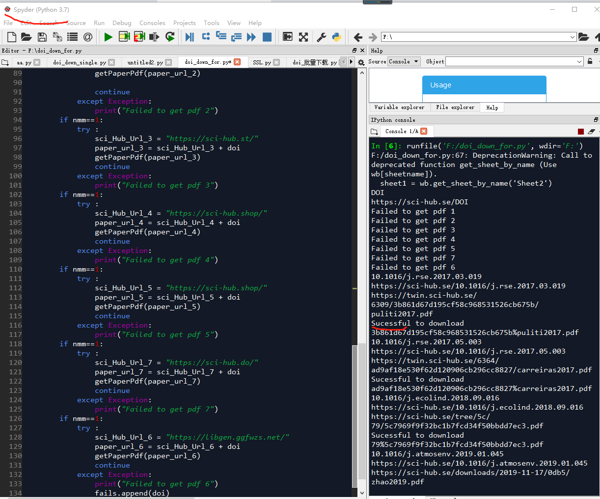 利用excel内的doi和python批量下载外文文献_python根据excel中的网址批量下载文件-CSDN博客