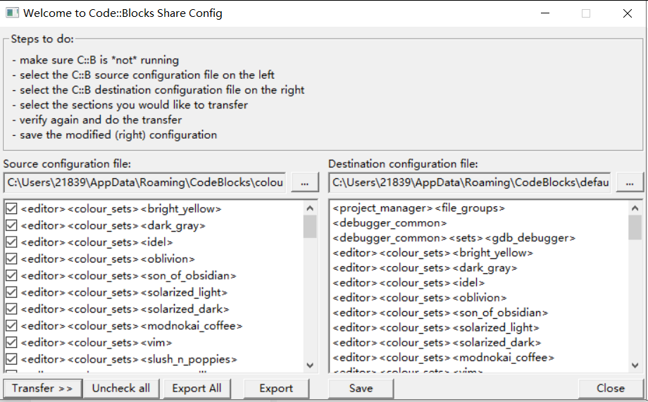 Code::Blocks颜色主题更改方法_codeblocks运行框颜色-CSDN博客