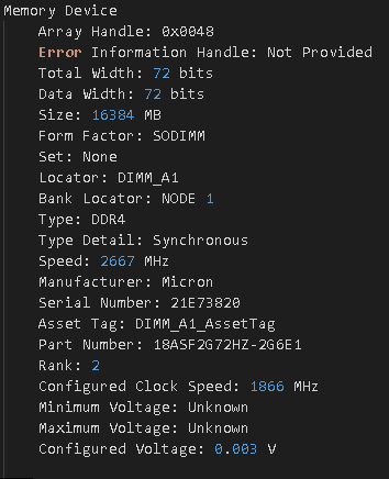 Denverton 平台SMBIOS的Type 17内存信息位宽显示有误_smbios type17-CSDN博客