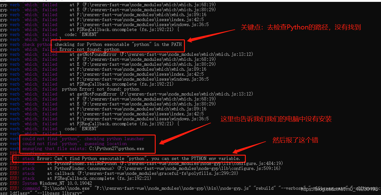 Error Can‘t Find Python Executable Python You Can Set The Python Env Vardownloading Python