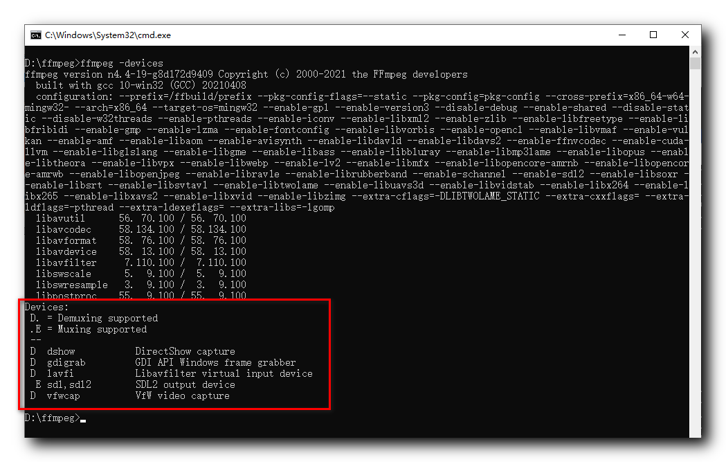 【FFmpeg】ffmpeg 命令查询一 ( 版本 | 编译配置 | 复用格式 | 编解码器 )_怎么检查ffmpeg所使用的nivida video codec版本-CSDN博客