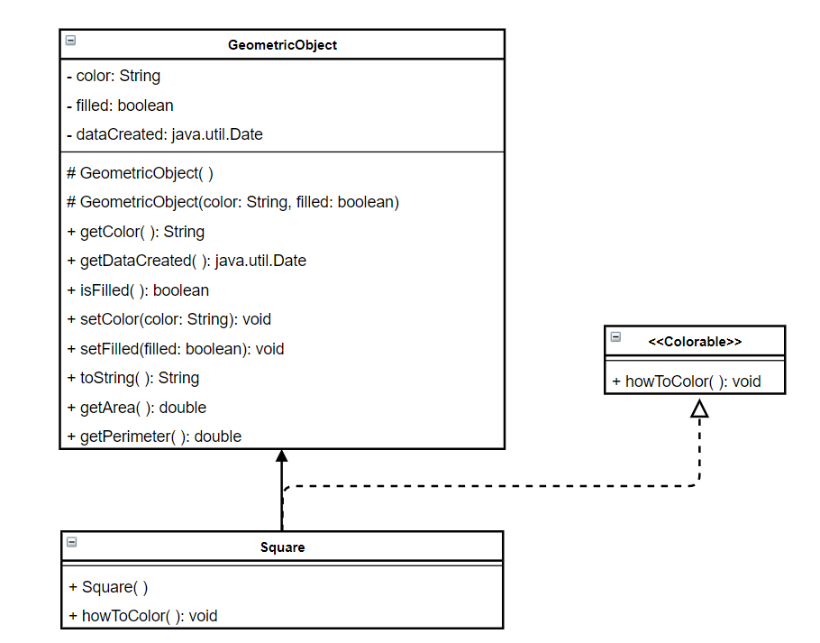 Java 实验8 《抽象类与接口》_改写程序清单13.3的rectangle类,使其继承geometricobject类并实现compa-CSDN博客