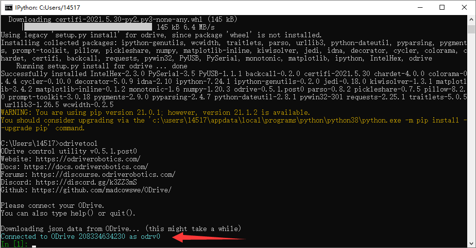 ODrive踩坑（一）windows下使用环境的搭建，odrivetool及USB驱动的安装_odrive只能通过命令行控制电机吗-CSDN博客