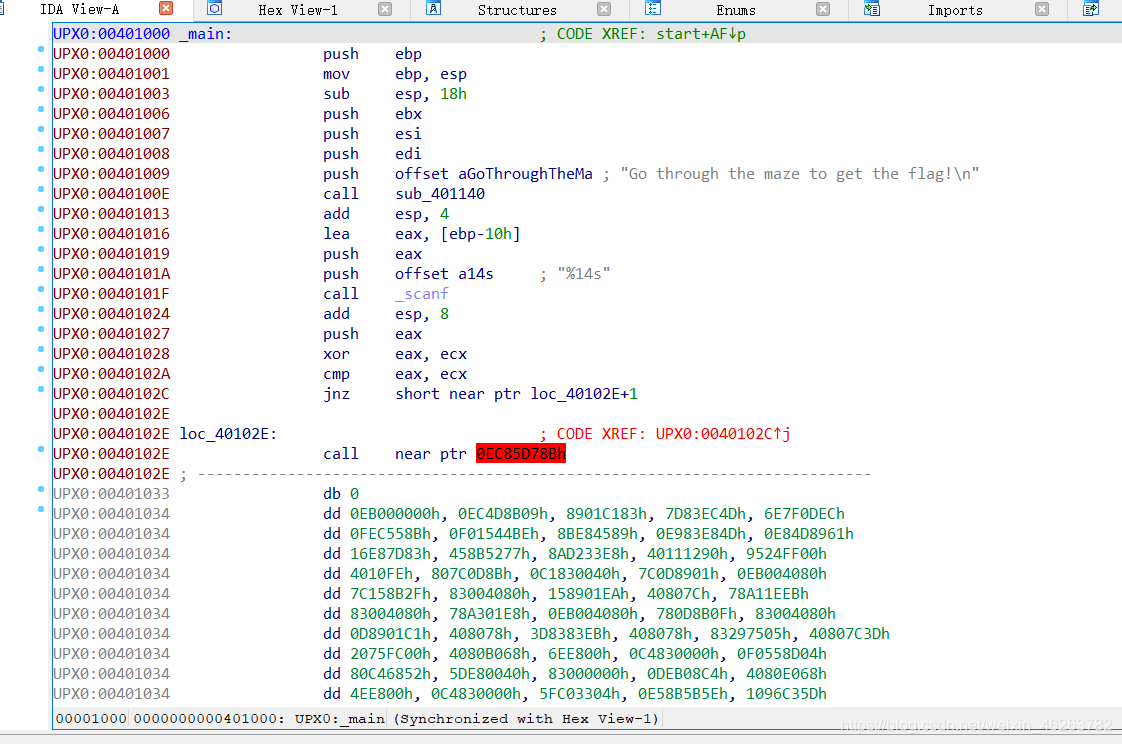 花指令问题—— Hdctf2019 Maze花 Ctf题目 Csdn博客