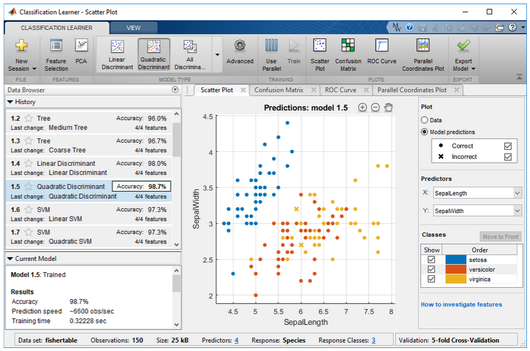 【1】使用分类学习APP - Classification Learner App 训练分类模型_matlab中classification ...