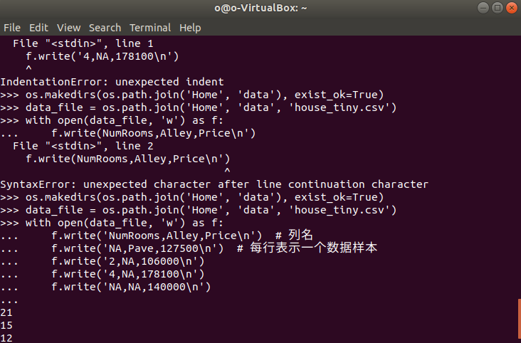 动手学深度学习第二版 Ubuntu import os os.makedirs(os.path.join(‘..‘, ‘data‘), exist_ok=True)data_f报错 ...