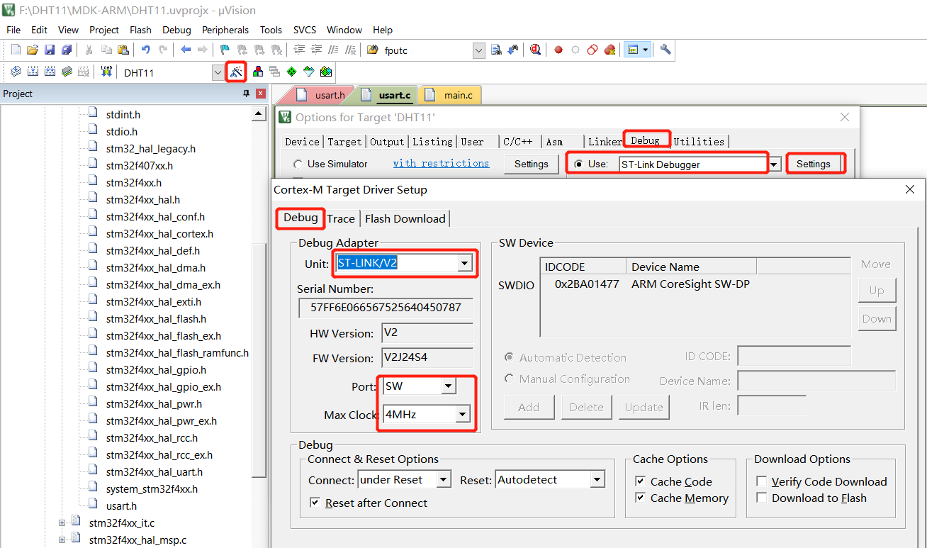 STM32F407ZGT6 + STM32CubeMX HAL库 + DHT11检测温湿度_stm32cubemx使用hal库测温湿度并通过阿里云上传至微信小程序-CSDN博客