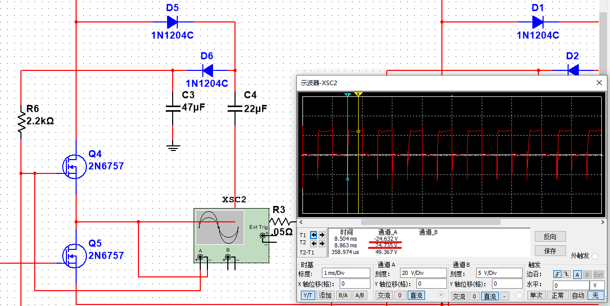 两相四线混合式步进电机用双H桥驱动电路之Multisim仿真及优化-CSDN博客