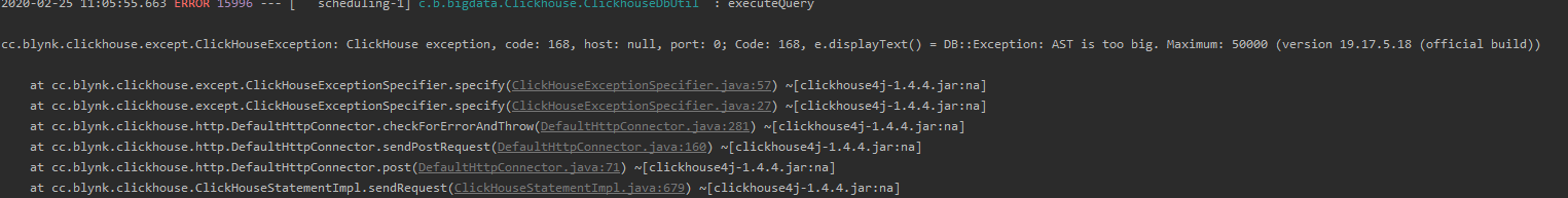 Clickhouse max Query Size Exceeded 