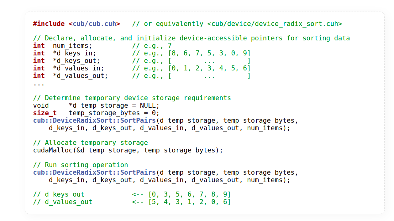 thrust库学习（一） —— cub::DeviceRadixSort_cub::deviceradixsort::sortpairs-CSDN博客