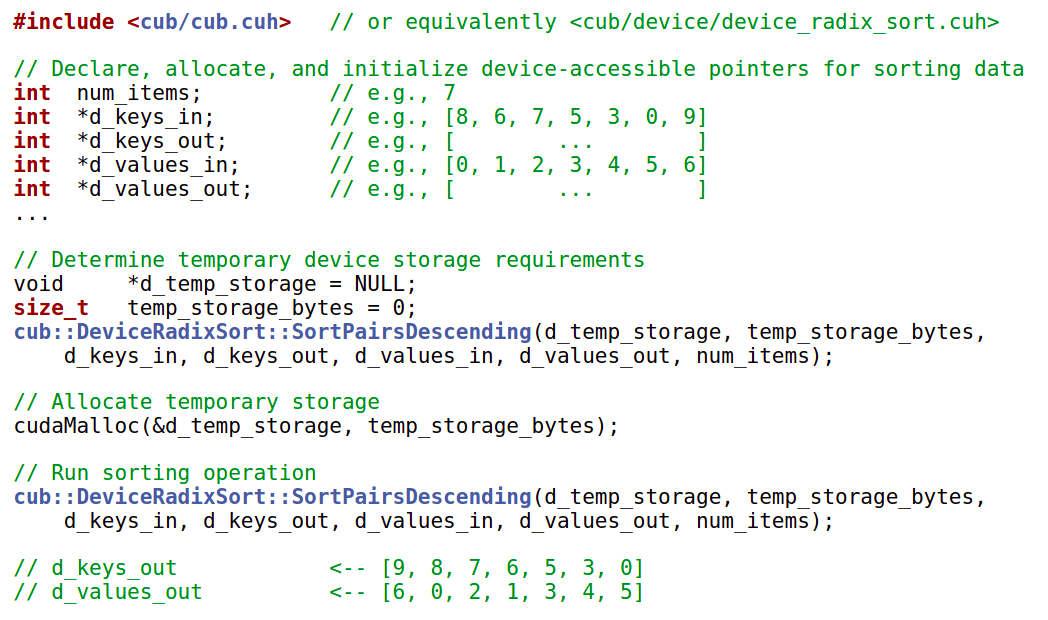 thrust库学习（一） —— cub::DeviceRadixSort_cub::deviceradixsort::sortpairs-CSDN博客