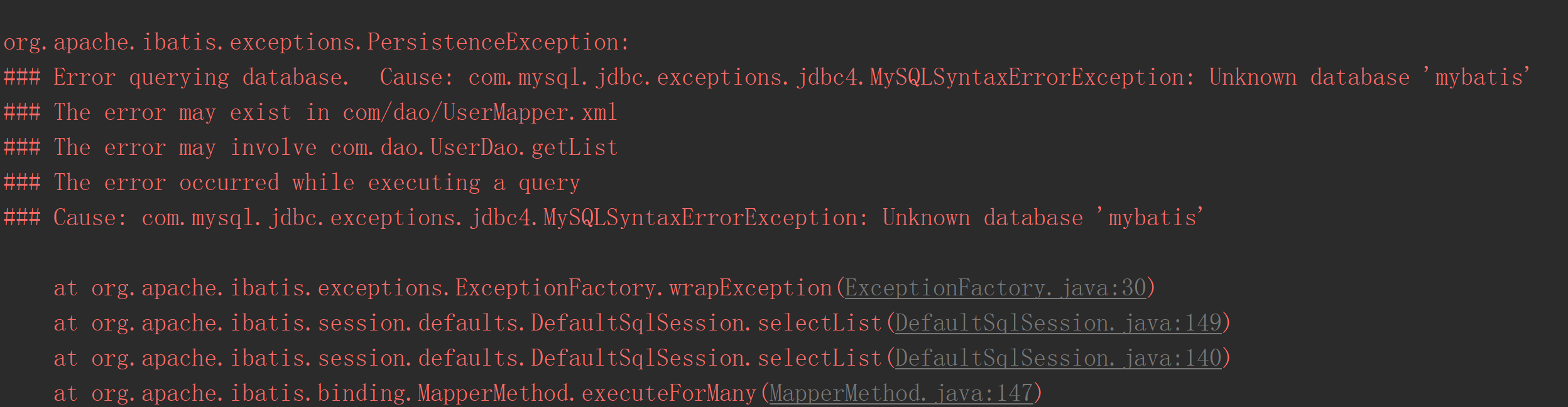 IEDA 搭建mybatis 遇到的问题_unknown database 'mybatis-CSDN博客