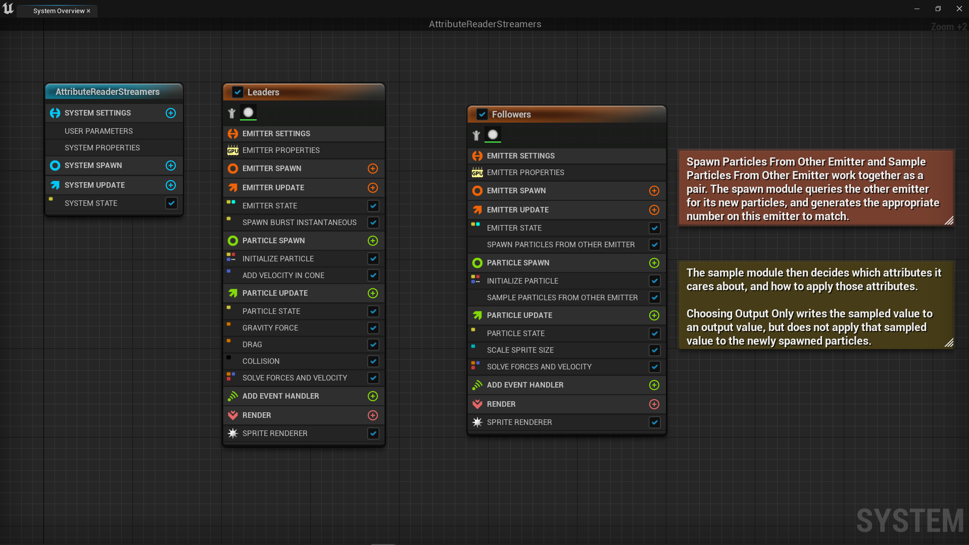 Niagara_Advanced内容示例 2.3 Spawn Particles From Another Emitter_niagara ...