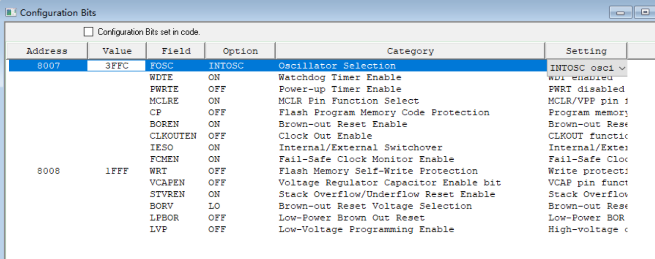 PIC单片机配置字Configuration Bits使用经验_pic单片机的config寄存器-CSDN博客