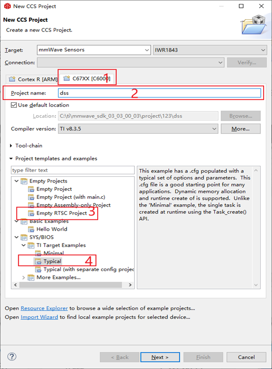 基于IWR1843平台，CCS创建RTSC工程_ccs rtsc-CSDN博客