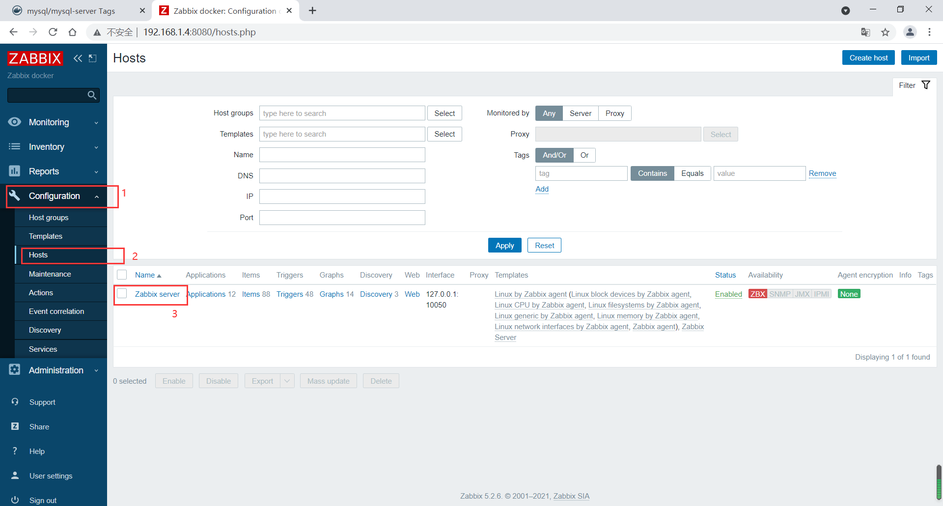 通过docker容器方式部署zabbix-5.2版本监控系统_agent无法监控容器zabbix-CSDN博客