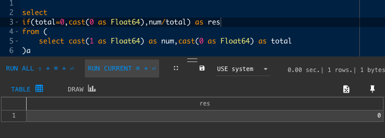 【clickhouse踩坑记录】除数为零报错，Division by zero_clickhouse 分母为0-CSDN博客