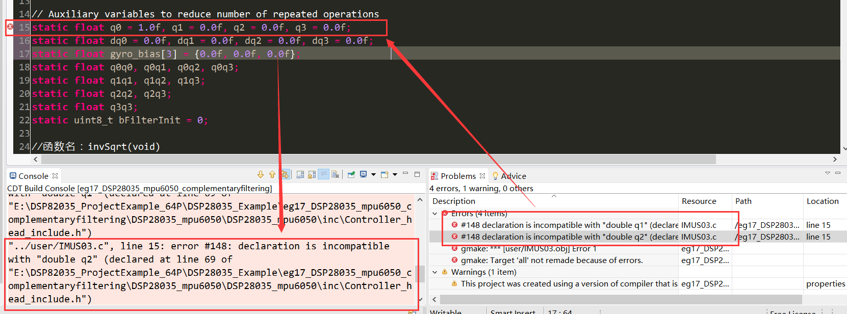 关于DSP28开发环境CCS6常见报错汇总（未完待续）_ccs identifier is undefined-CSDN博客