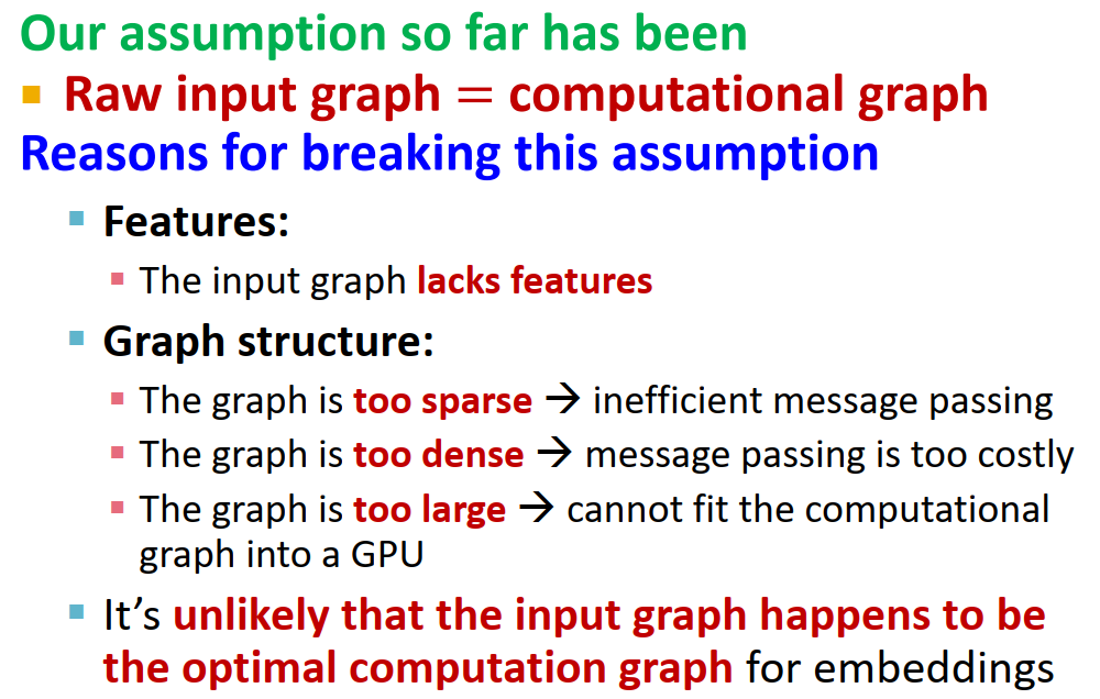 cs224w（图机器学习）2021冬季课程学习笔记10 Applications of Graph Neural Networks_在2-hop邻居之间增加虚拟边-CSDN博客