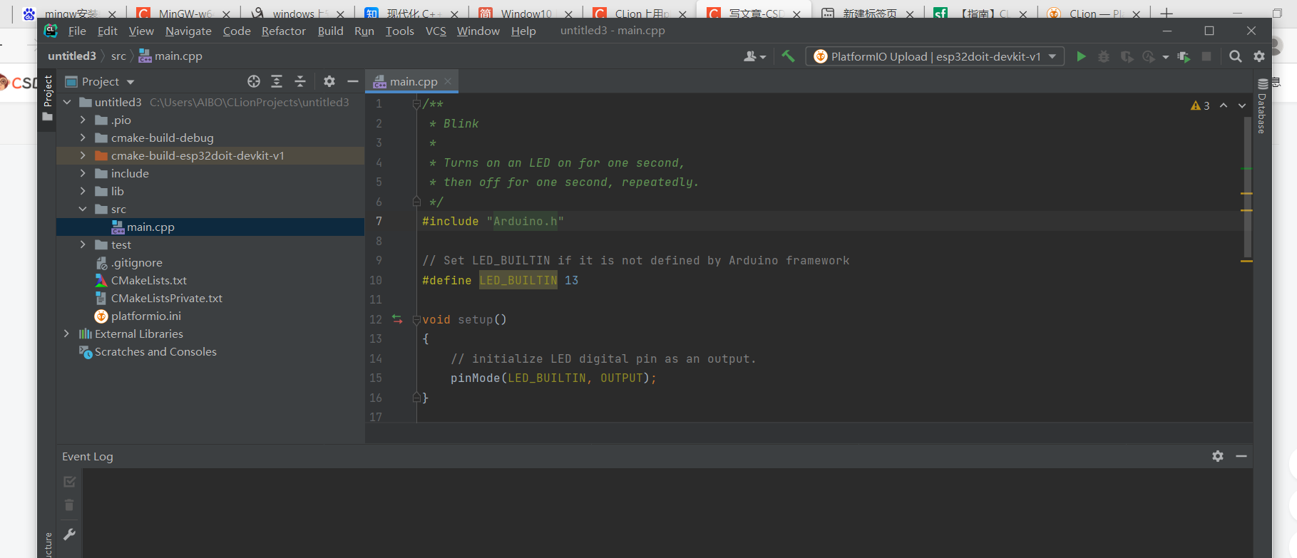 史上最全！完全小白也能用的 clion 上用platformIO 开发ESP32_platformio教程-CSDN博客