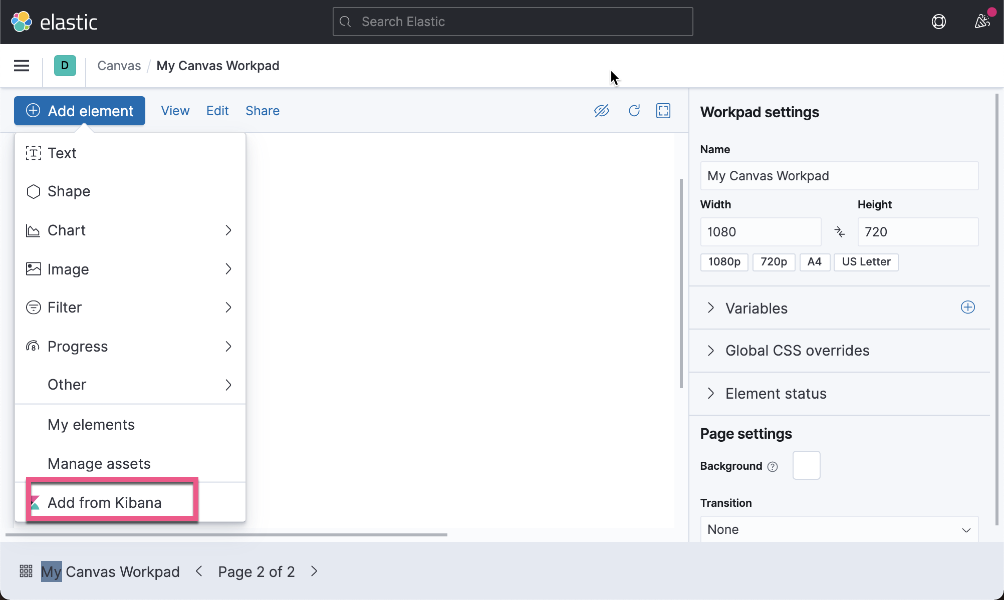 Kibana：创建 Canvas workpads_kibana workpad-CSDN博客