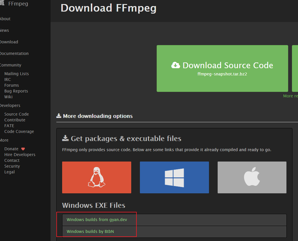 在官网下载编译好的ffmpeg win10 64位的库文件_ffmpeg64.dll网站-CSDN博客