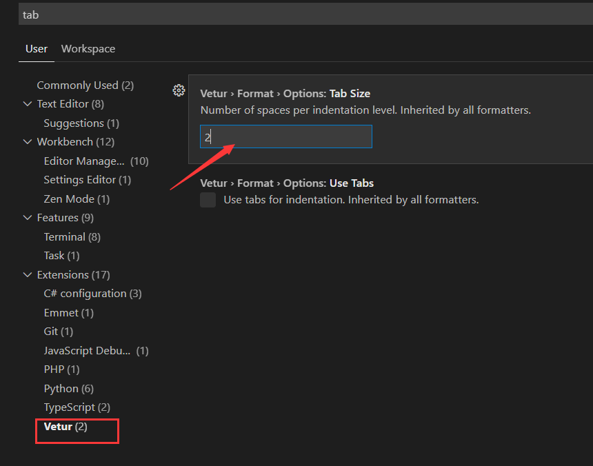 VsCode 设置了TabSize：4，可实际按Tab的时候还是2个？_vscode prettier 一直tab为2-CSDN博客