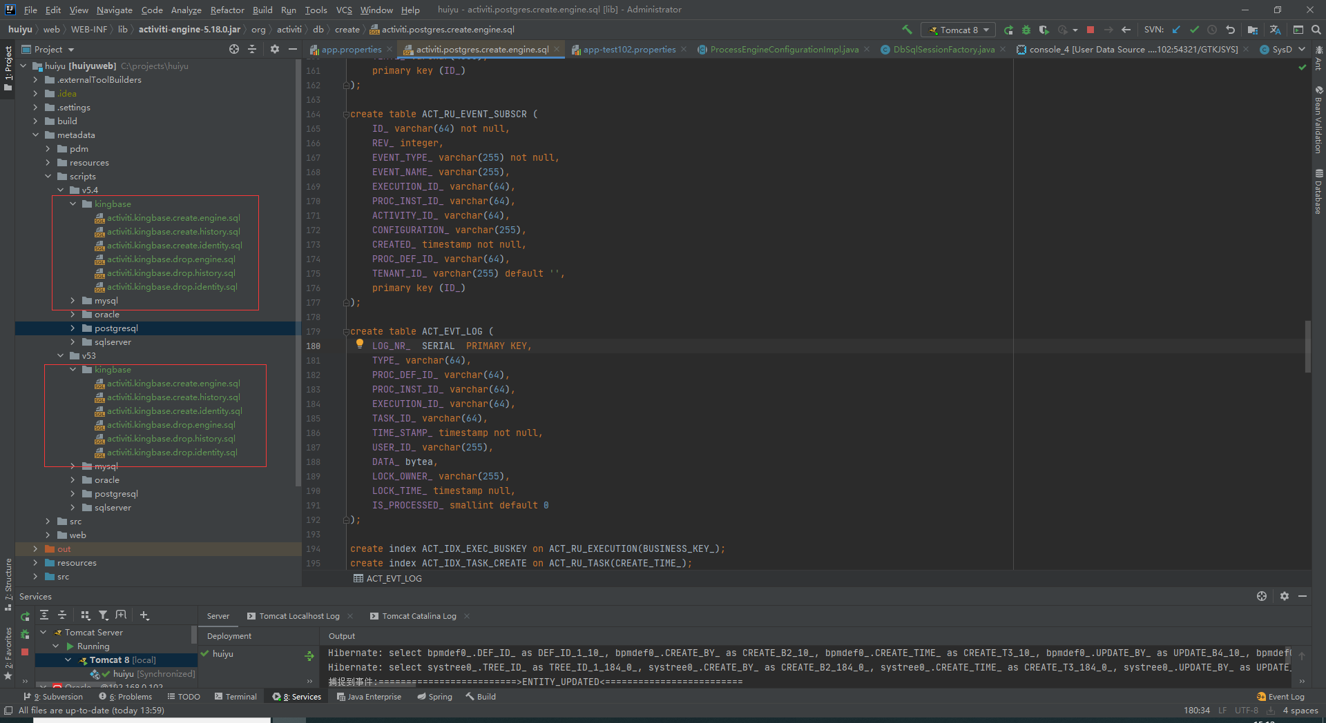 activiti升级支持kingbaseES（其他数据库也可以参考）_couldn't deduct database type from database produc-CSDN博客