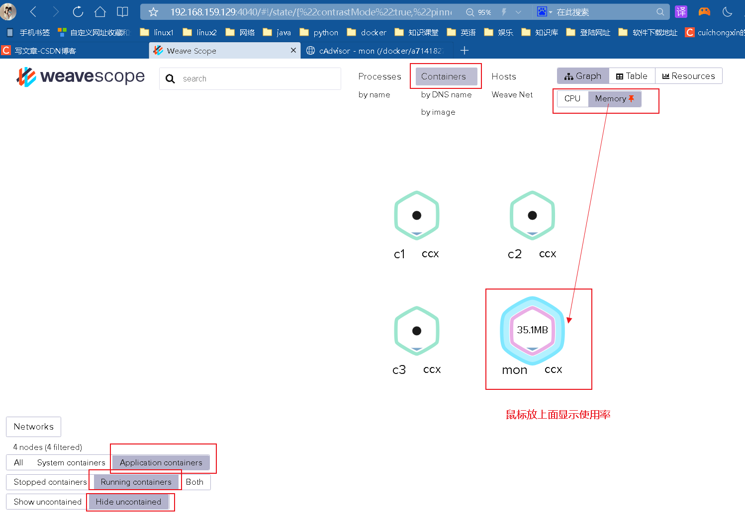 docker图形化监控容器资源使用情况【cadvisor和scope】_cadvisor 获取容器端口-CSDN博客
