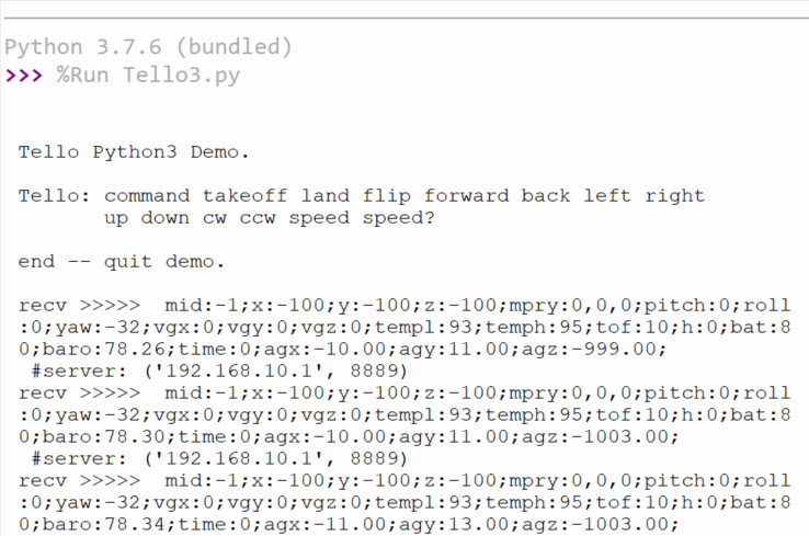 二、PC连接上tello edu并通过python进行简单控制_tello3.py-CSDN博客