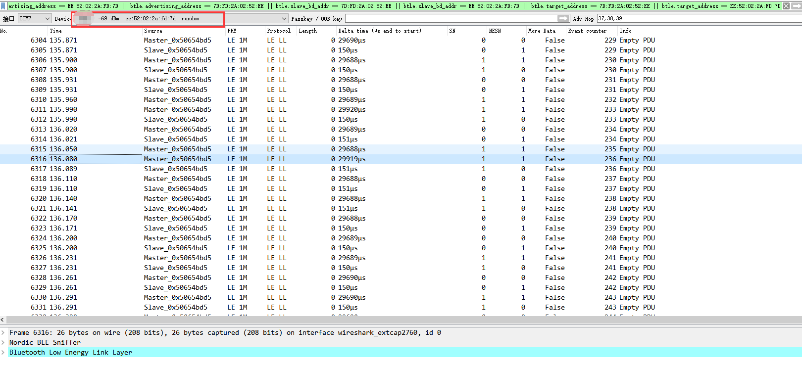 Wireshark 抓取 BLE 数据包_sniffer只能监听37 38 39信道-CSDN博客