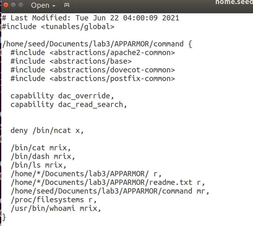华中科技大学网安学院信息系统安全实验 系统安全 APPARMOR_apparmor 进程约束实验-CSDN博客