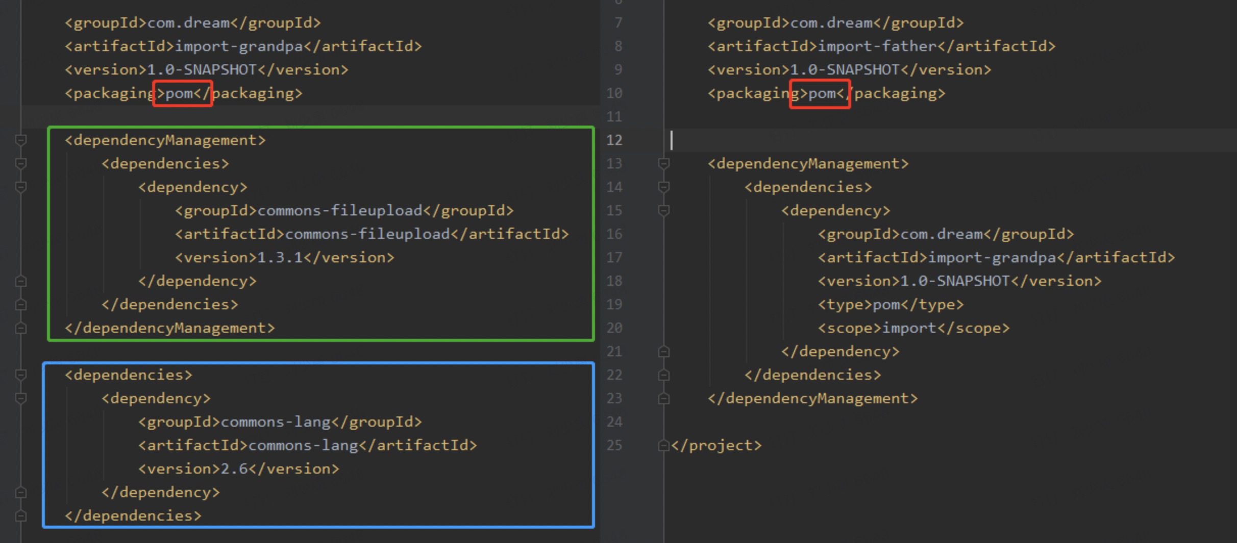 Maven中pom文件内scope标签中import值的详解以及＜dependencyManagement＞标签的使用_maven pom scope import-CSDN博客