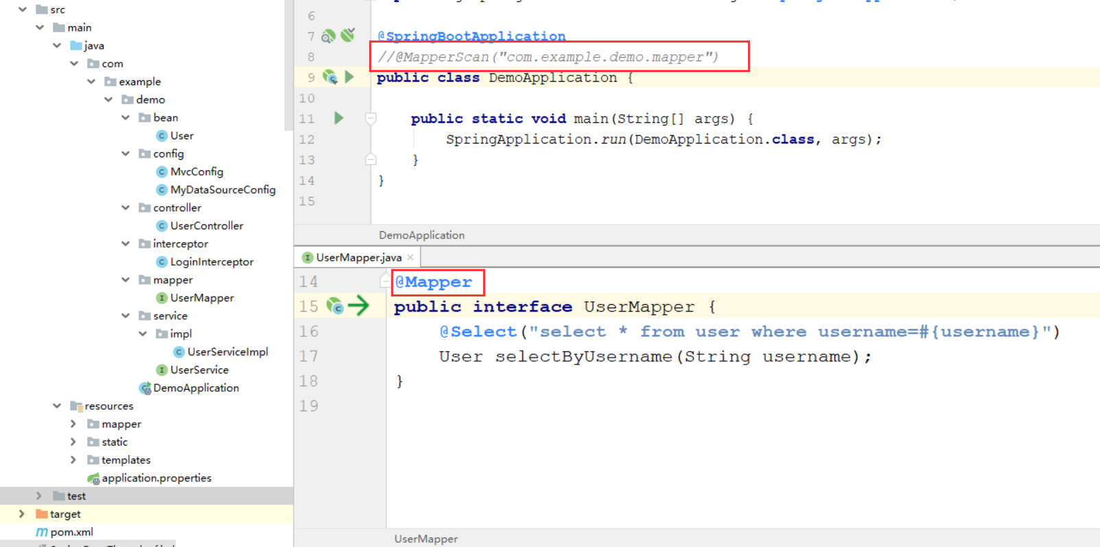 SpringBoot启动报错“Consider defining a bean of type ‘xxx.mapper.UserMapper‘ in your configuration ...