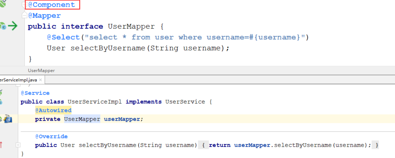 Springboot使用@Autowired注入Mapper接口编译错误“Could not autowire. No beans of ‘UserMapper‘ type found ...
